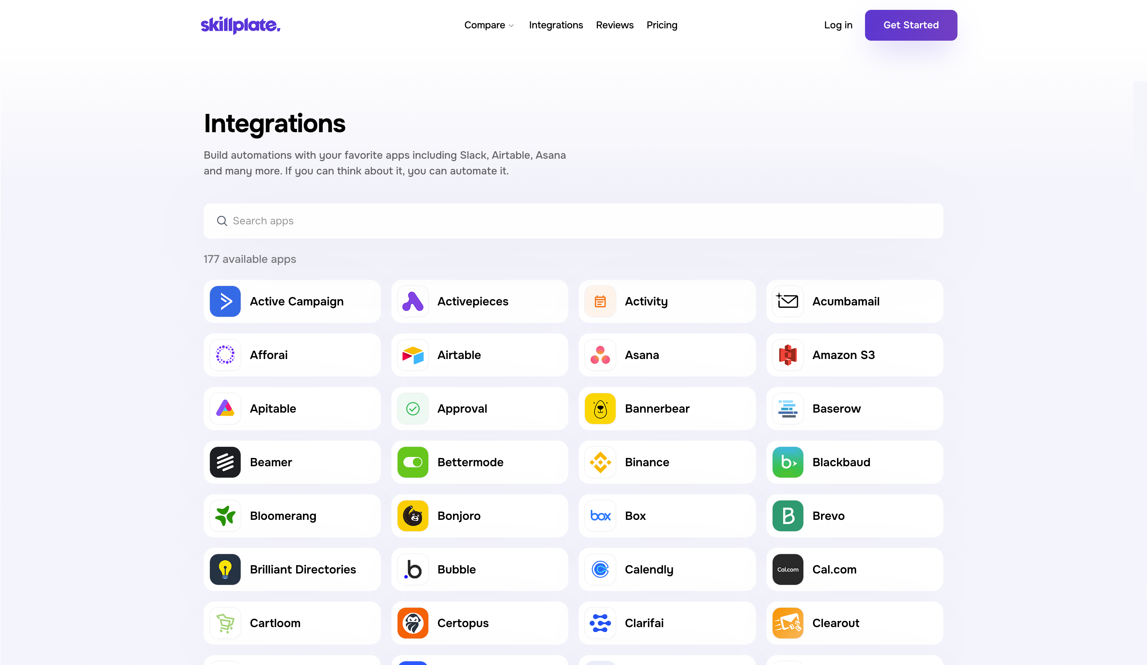 Integrations | Skillplate
